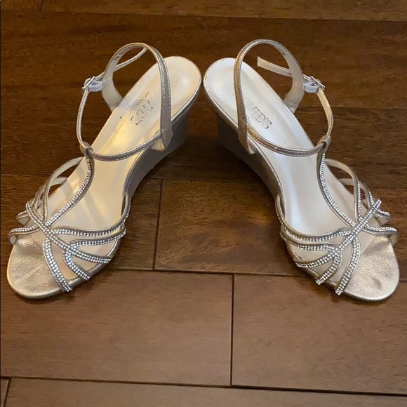 David's Bridal | Shoes | Champagne Colored Wedge Heels | Poshmark